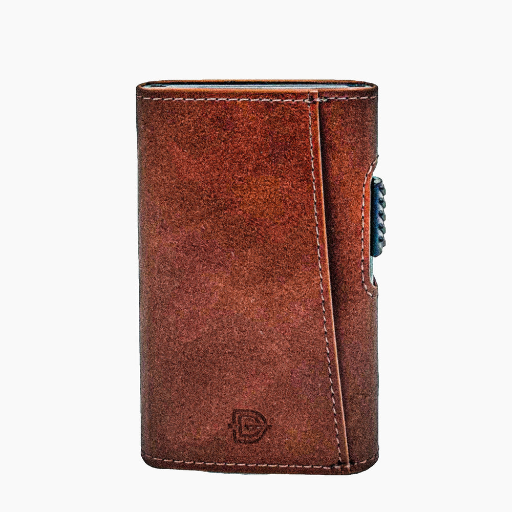 Leather Slim Minimalist Card Ejection Wallet I The Gentry Rust